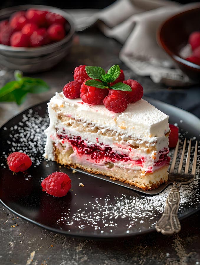 Raspberry Indulgence: a Layered Delight Stock Illustration ...