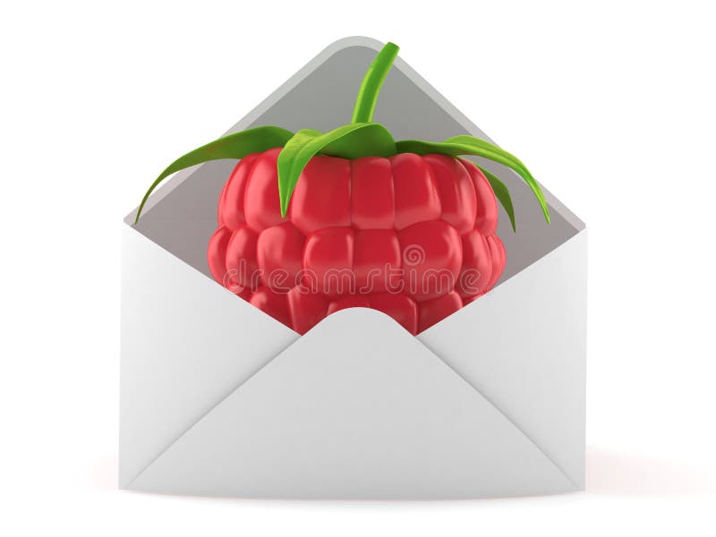 With Envelope Raspberry Bubble Tea Character Cartoon Stock Vector ...