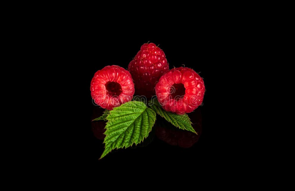 Raspberry Isolated. Raspberries with Leaf Isolate Stock Image - Image ...