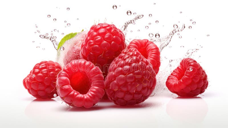 Raspberry Isolated. Raspberries with Leaf Isolate. Raspberry with Leaf ...