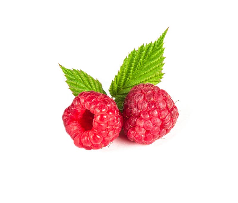 Raspberry Isolated. Raspberries with Leaf Isolate Stock Photo - Image ...