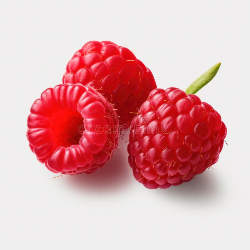 Raspberry Isolated. Raspberries with Leaf Isolate. Raspberry with Leaf ...