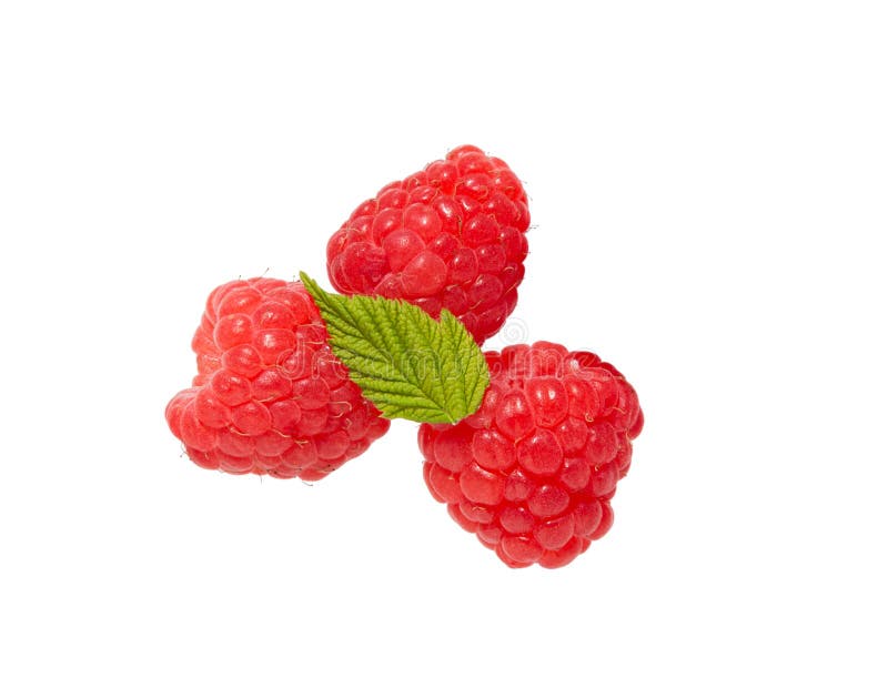 Raspberry Isolated on White Background. Fresh Ripe Raspberries Stock ...