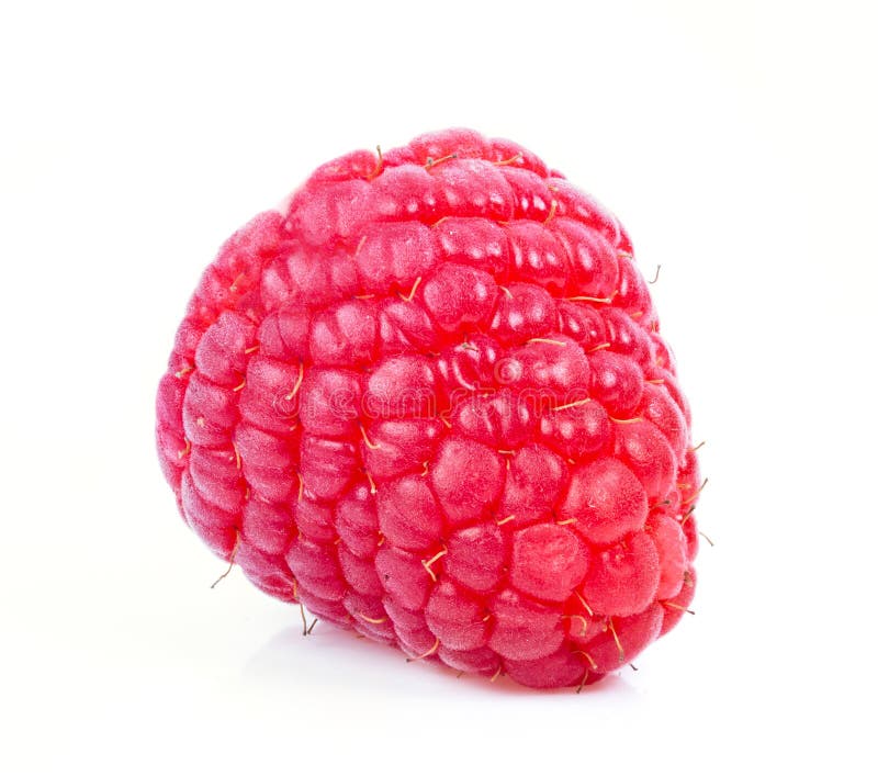 Raspberry with Leaves Isolated on White Background Stock Image - Image ...