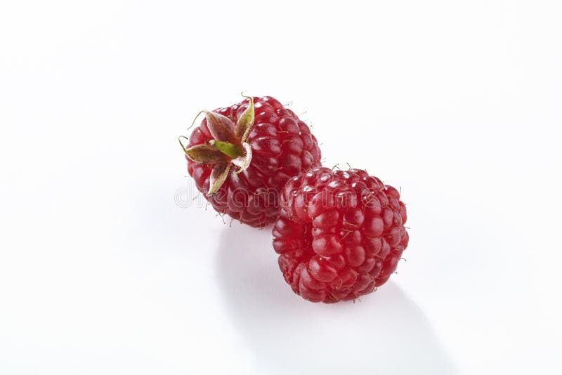Raspberry Isolated on White Background Stock Image - Image of green ...