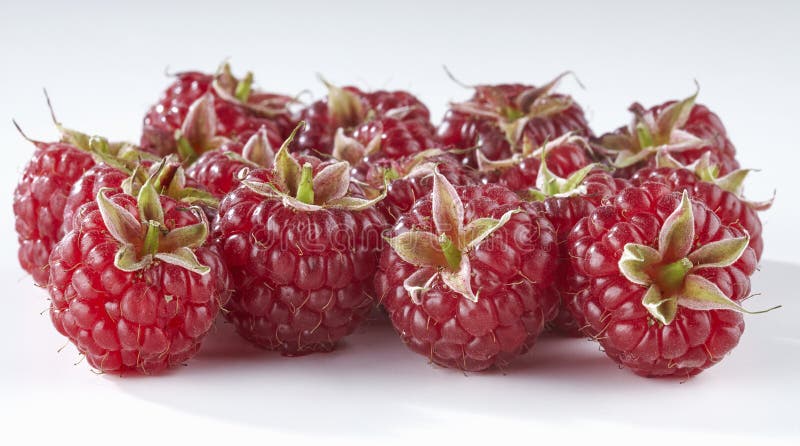 Raspberry Isolated on White Background Stock Image - Image of branch ...