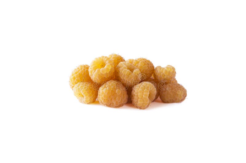 Raspberry Isolation. Yellow Raspberries Isolated on White. Juicy and ...