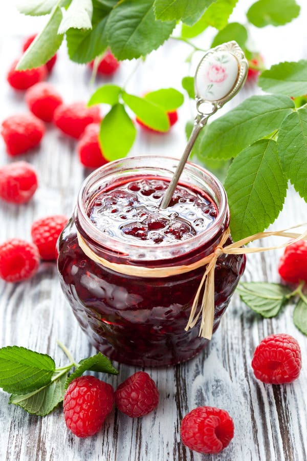 Raspberry jam stock photo. Image of jelly, vegetarian - 19795034