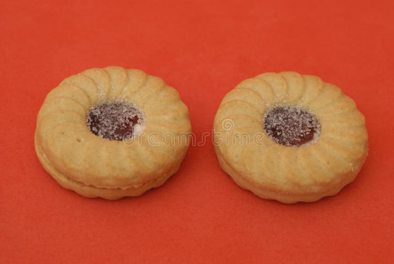Raspberry Jam Biscuits or Cookies Stock Photo - Image of sandwiches ...