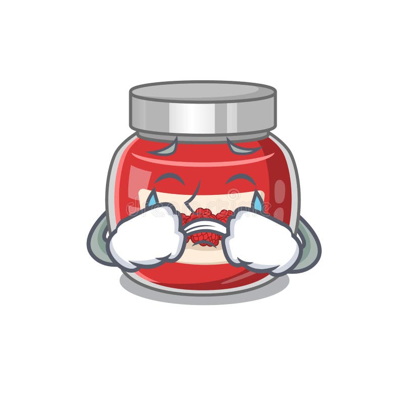 Raspberry Jam Cartoon Character Concept with a Sad Face Stock Vector ...