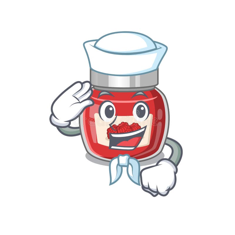 Raspberry Jam Cartoon Concept Sailor Wearing Hat Stock Vector ...