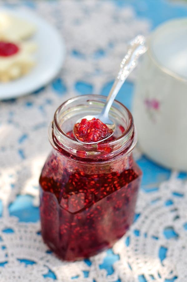 Raspberry Jam stock image. Image of berries, lace, break - 34658205