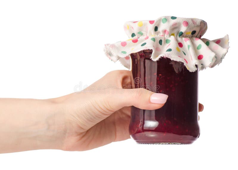 Raspberry Jam in a Jar in Hand Stock Photo - Image of health, dessert ...