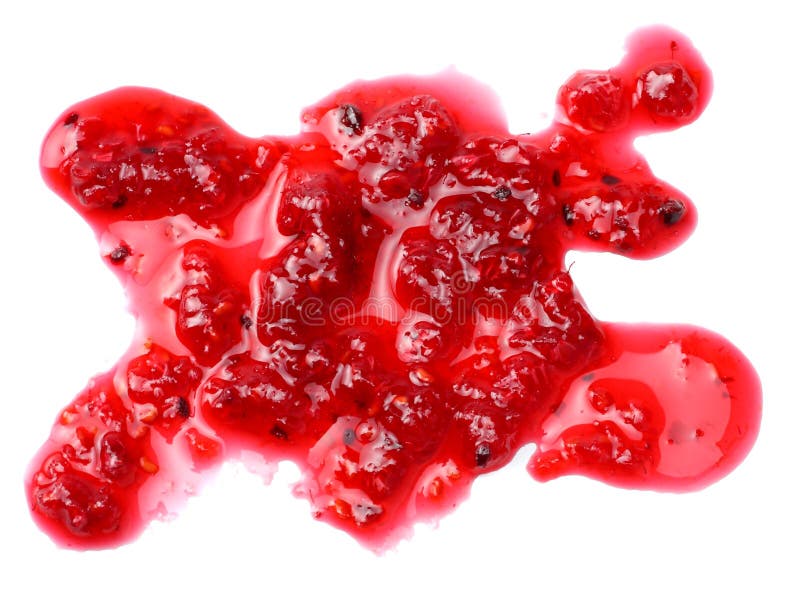 Raspberry Jam Splash on White Background. Top View Stock Photo - Image ...