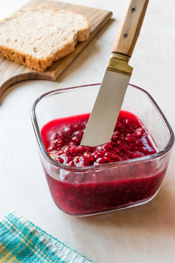 Raspberry Jam with Toast Bread / Marmalade Stock Photo - Image of ripe ...