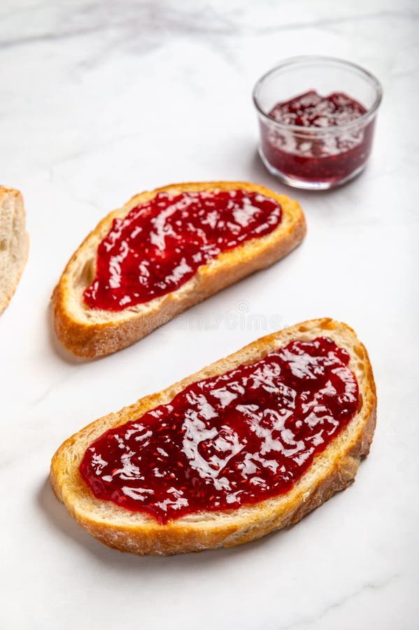 Raspberry jam on toast stock photo. Image of mediterranean - 270085992
