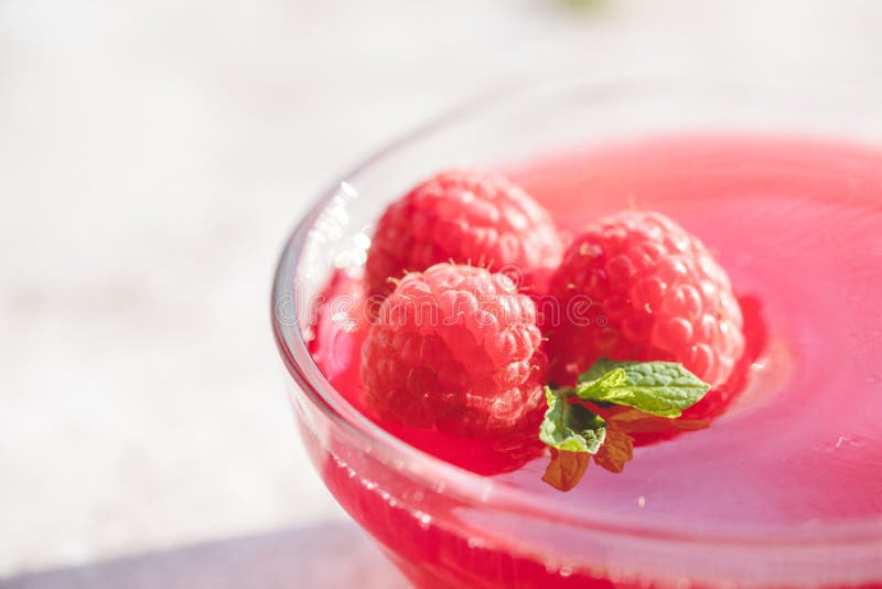Raspberry Jelly and Raspberry in Jar Stock Photo - Image of food ...