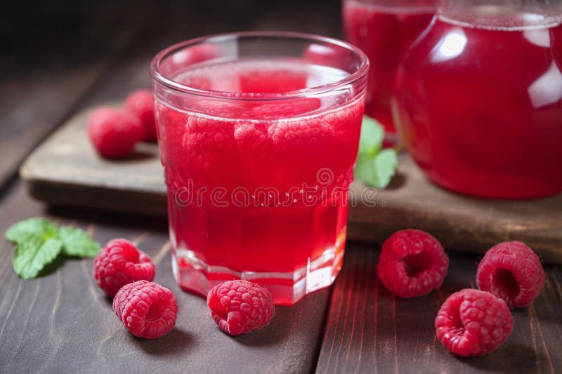 Raspberry Juice in Glasses. AI Generated Stock Illustration ...
