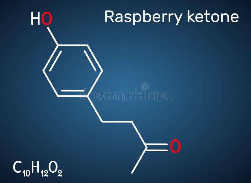 Raspberry Ketone, Frambinone, Rheosmin , C10H12O2 Molecule. it is ...