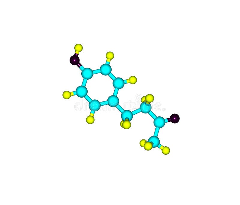 Raspberry Ketone Molecule Isolated on White Stock Illustration ...