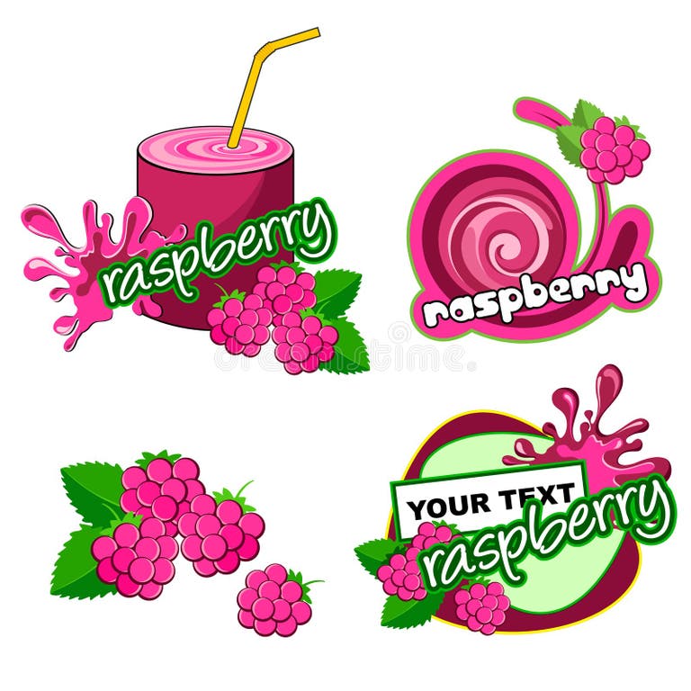 Raspberry Label Background Vector Illustration. Stock Illustration ...