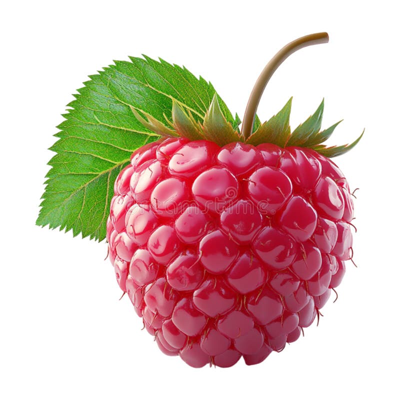 Raspberry with Leaves on Transparent Background - Ai Generated Stock ...
