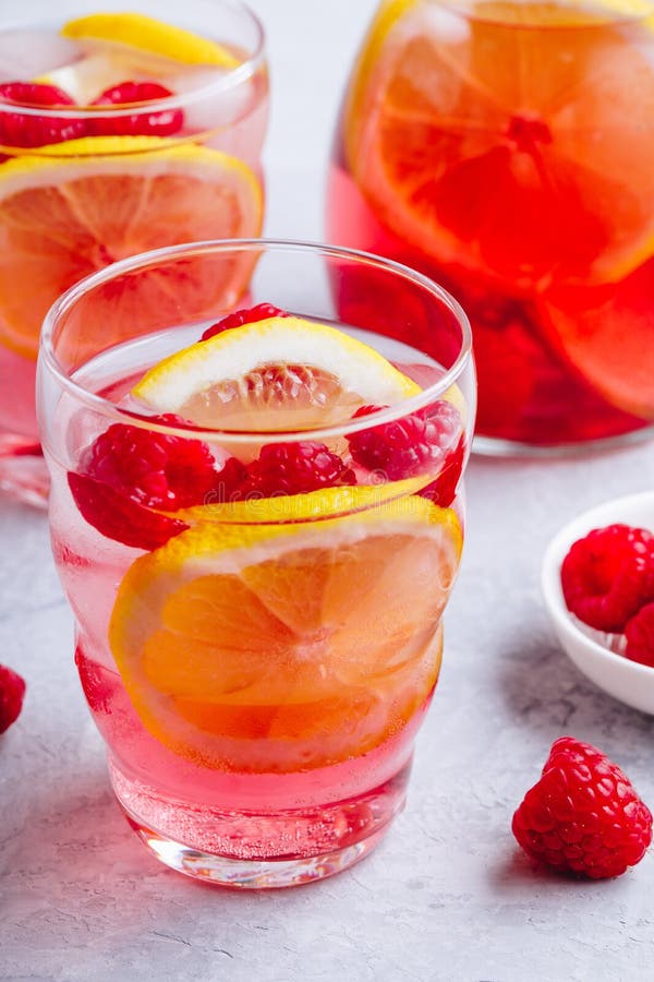 Raspberry Lemon Iced Cold Drink Stock Photo - Image of nonalcoholic ...