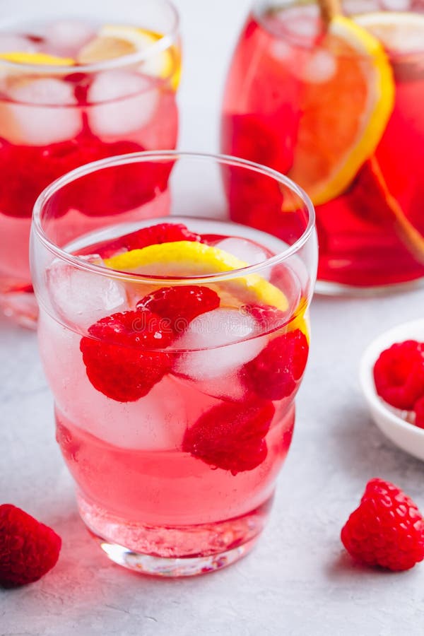 Raspberry Lemon Iced Cold Drink Stock Photo - Image of juice, cocktail ...