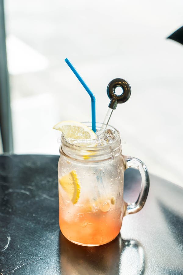 Raspberry and Lemon Soda Glass Stock Image - Image of pink, drink ...