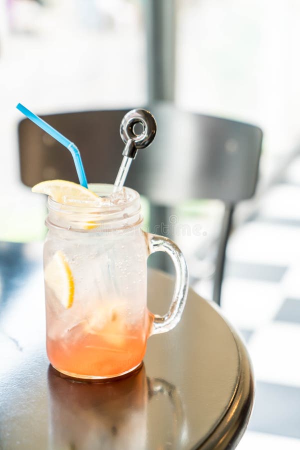 Raspberry and Lemon Soda Glass Stock Photo - Image of fruit, cold ...