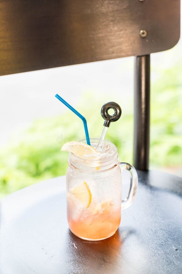 Raspberry and Lemon Soda Glass Stock Photo - Image of food, tropical ...