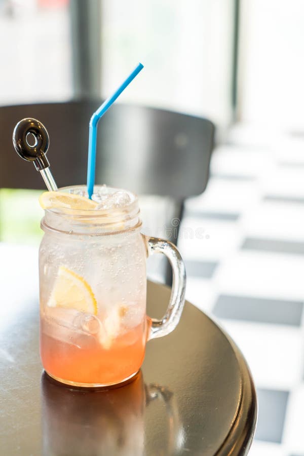 Raspberry and Lemon Soda Glass Stock Photo - Image of citrus, vodka ...