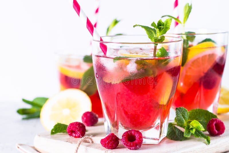 Raspberry Lemonade. Iced Summer Drink. Stock Photo - Image of berries ...