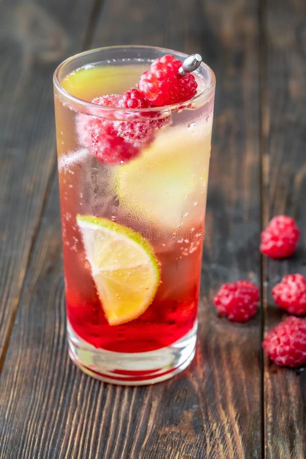 Raspberry Lime Rickey Cocktail Stock Photo - Image of highball ...