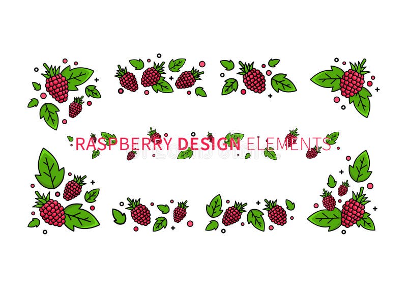 Raspberry Line Art Vector Illustration Stock Vector - Illustration of ...