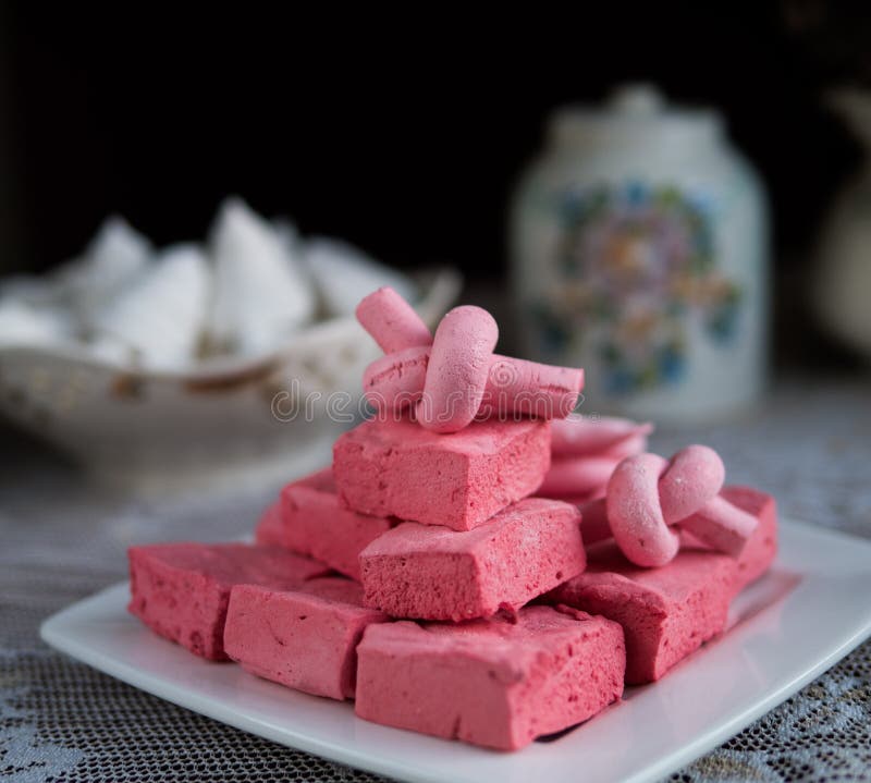 Raspberry marshmallow stock photo. Image of home, dessert - 48495852