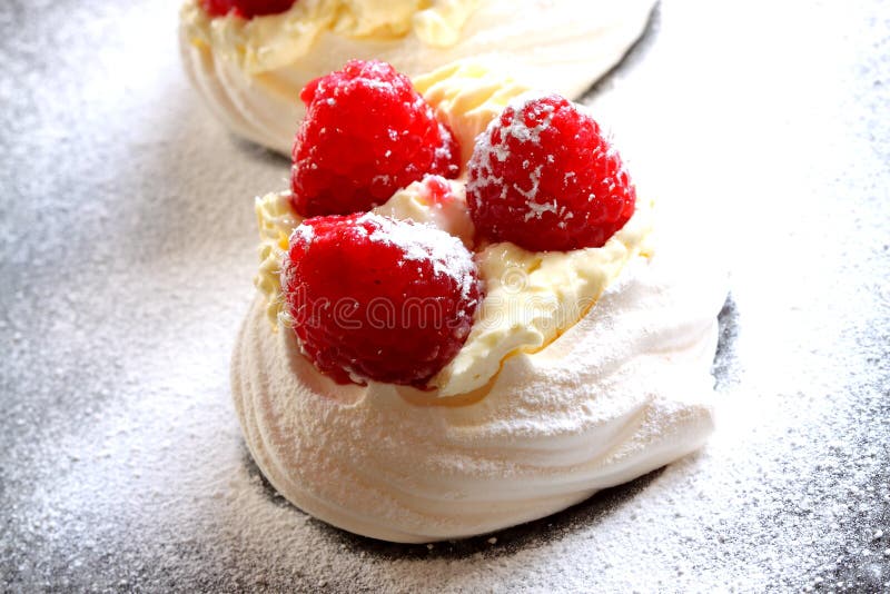 Raspberry meringue dessert stock image. Image of sugar - 20831431