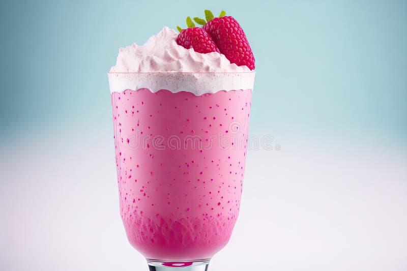 Raspberry Milkshake Isolated on White Background. Ai Generative Stock ...