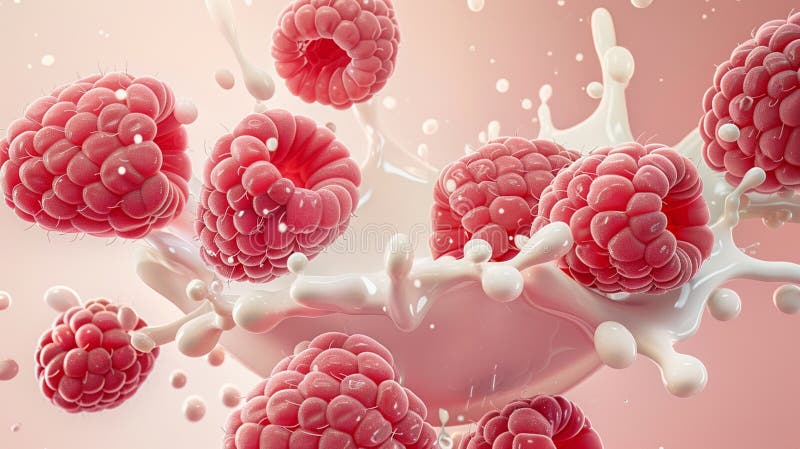 Raspberry Milkshake Splash Background Stock Photo - Image of strawberry ...