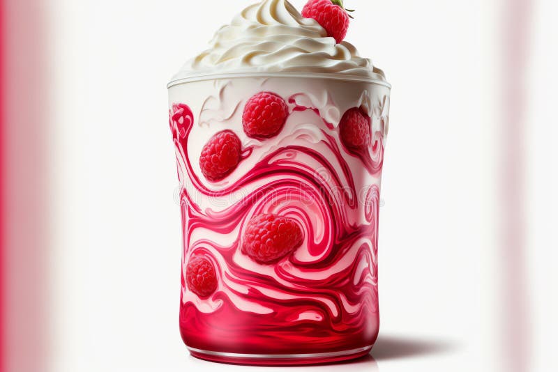 Raspberry Milkshake. Vanilla Milkshake. Cold Drink Concept. Generative ...