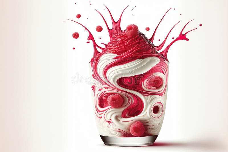 Raspberry Milkshake. Vanilla Milkshake. Cold Drink Concept. Generative ...