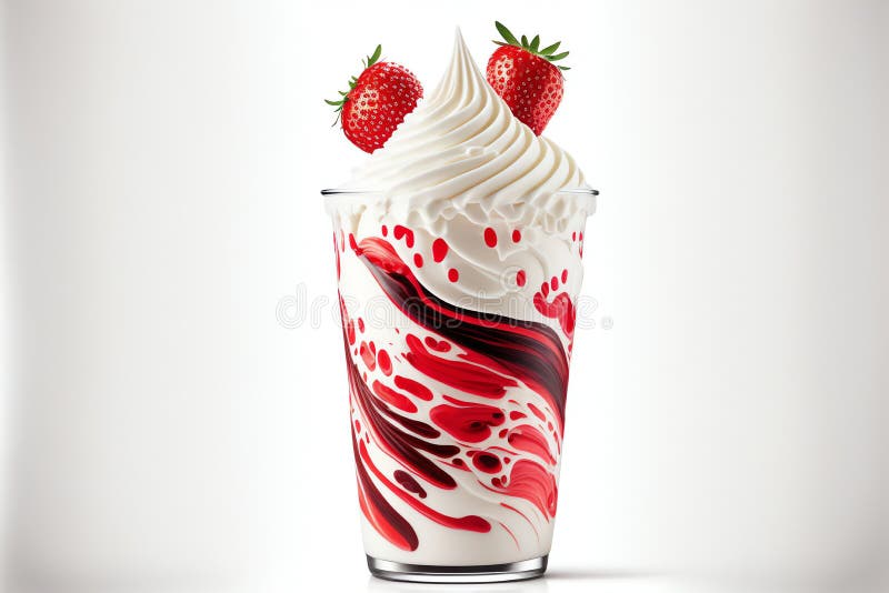 Raspberry Milkshake. Vanilla Milkshake. Cold Drink Concept. Generative ...