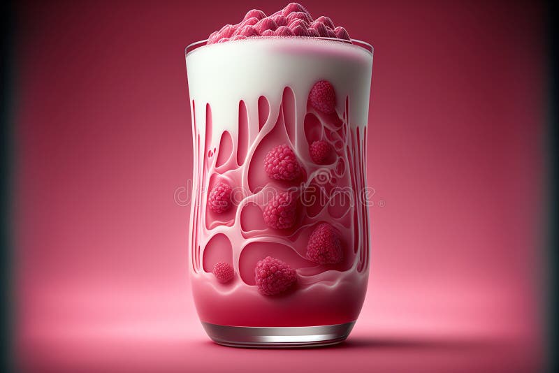 Raspberry Milkshake. Vanilla Milkshake. Cold Drink Concept. Generative ...