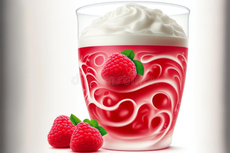 Raspberry Milkshake. Vanilla Milkshake. Cold Drink Concept. Generative ...