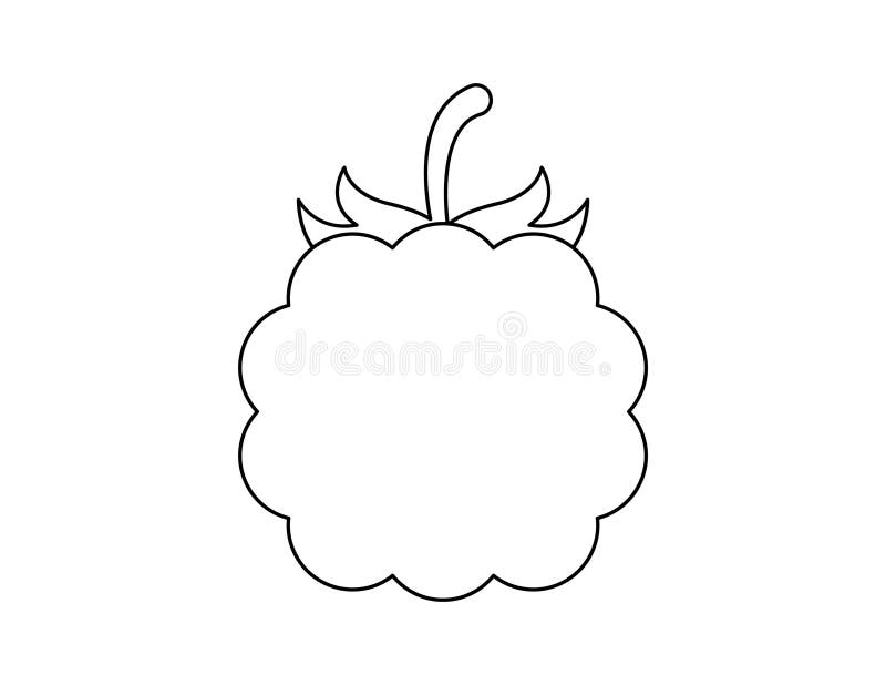 Raspberry Outline for Coloring Book Template, Raspberry for Kids ...