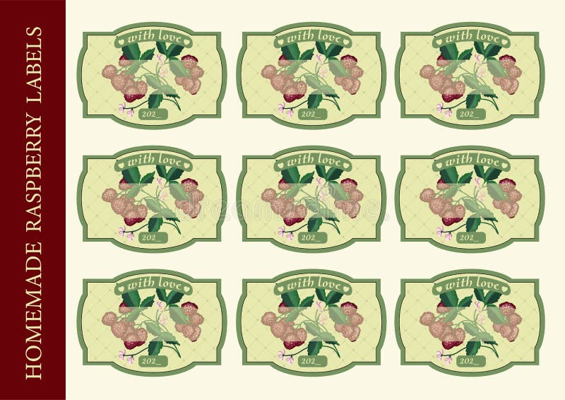 Raspberry Packaging Design Templates. Label, Hand Drawn Vector ...