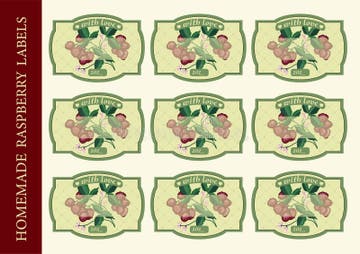 Raspberry Jam Label Template Design Vector Illustration Stock ...