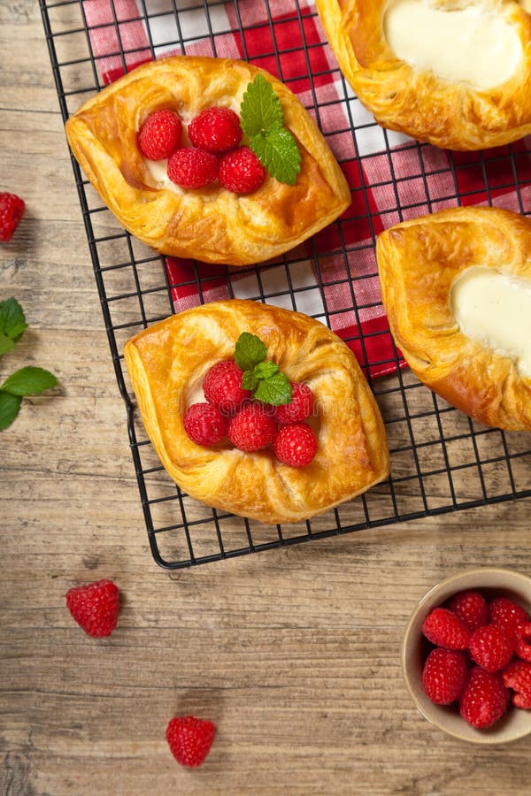 Raspberry pastries stock photo. Image of focus, baked - 44963986