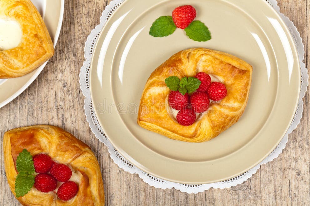 Raspberry pastries stock image. Image of gold, gourmet - 44964235