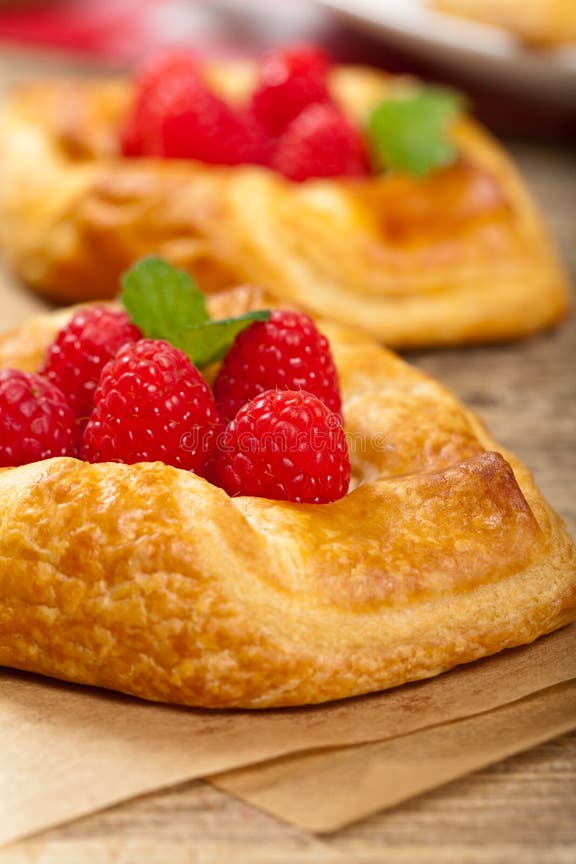 Raspberry pastries stock image. Image of cake, flaky - 48795931